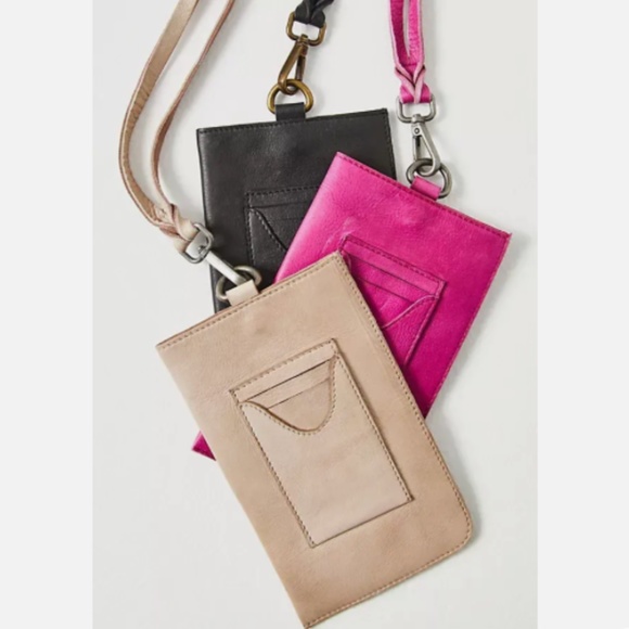 Free People | Bags | Fp Free People Ecru Sand Leather Phone Wallet ...